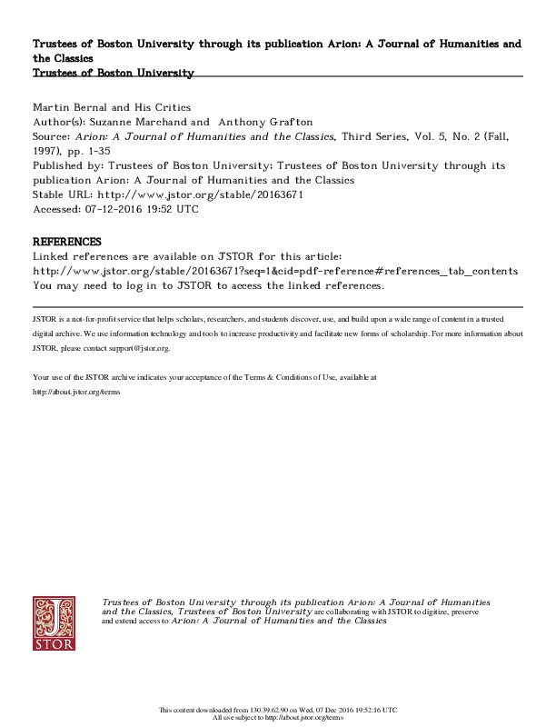 (PDF) Martin Bernal and his critics