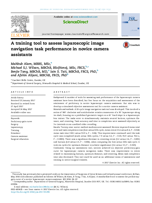 (PDF) A training tool to assess laparoscopic image navigation task performance in novice camera ...