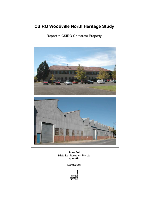 (PDF) CSIRO Woodville North Heritage Study