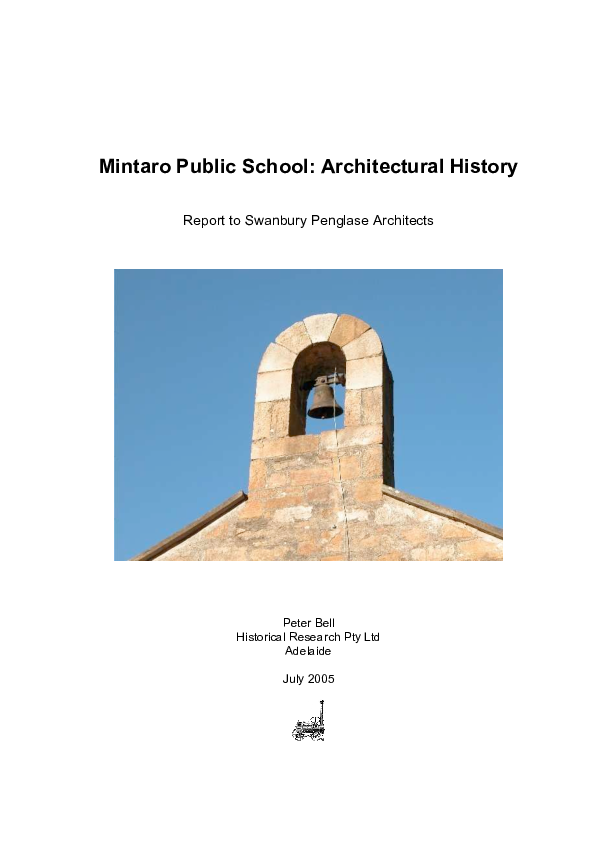 (PDF) Mintaro Public School: Architectural History