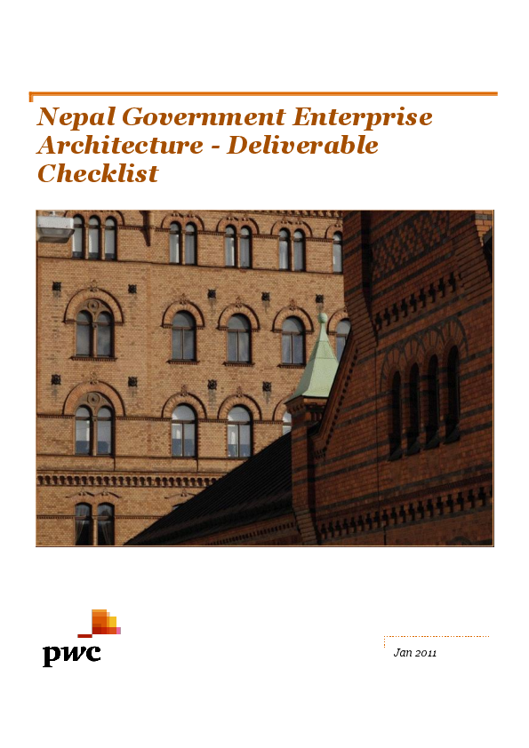 (PDF) Nepal Government Enterprise Architecture -Deliverable Checklist