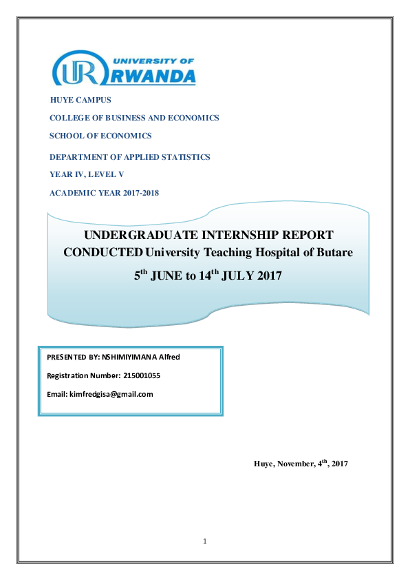 (PDF) HUYE CAMPUS COLLEGE OF BUSINESS AND ECONOMICS