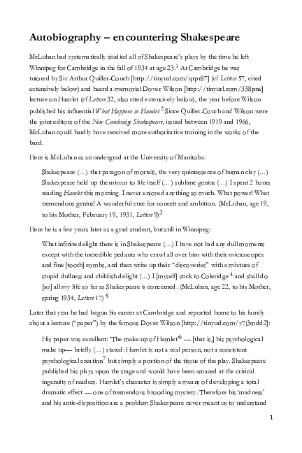 (PDF) Autobiography – encountering Shakespeare