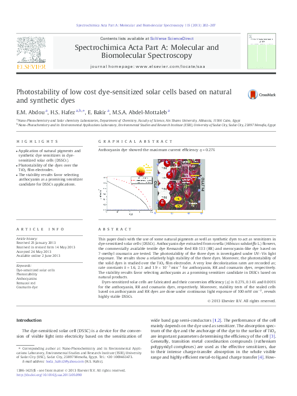 (PDF) Photostability of low cost dye-sensitized solar cells based on ...