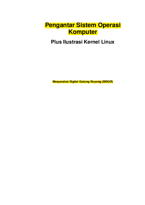 (PDF) Pengantar Sistem Operasi Komputer Plus Ilustrasi Kernel Linux
