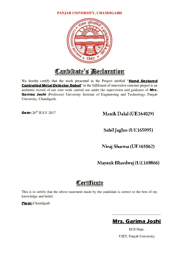 (PDF) Candidate's Declaration