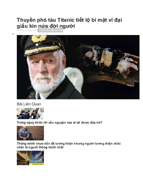 Doc Thuyền Phó Tàu Titanic Tiết Lộ Bí Mật Vĩ đại Giấu Kín Nửa đời