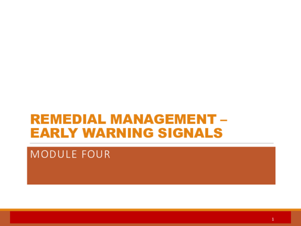 (PPT) MODULE FOUR REMEDIAL MANAGEMENT EARLY WARNING