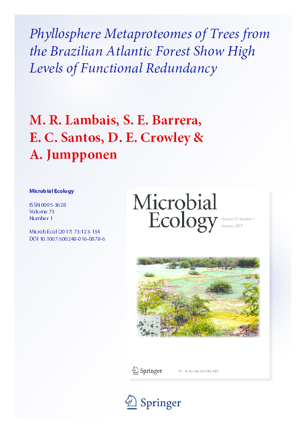 (PDF) Phyllosphere Metaproteomes of Trees from the Brazilian Atlantic ...