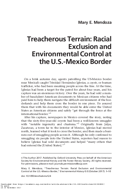 (PDF) Treacherous Terrain: Racial Exclusion and Environmental Control ...