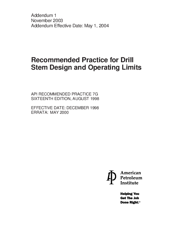 (PDF) Recommended Practice for Drill Stem Design and Operating Limits