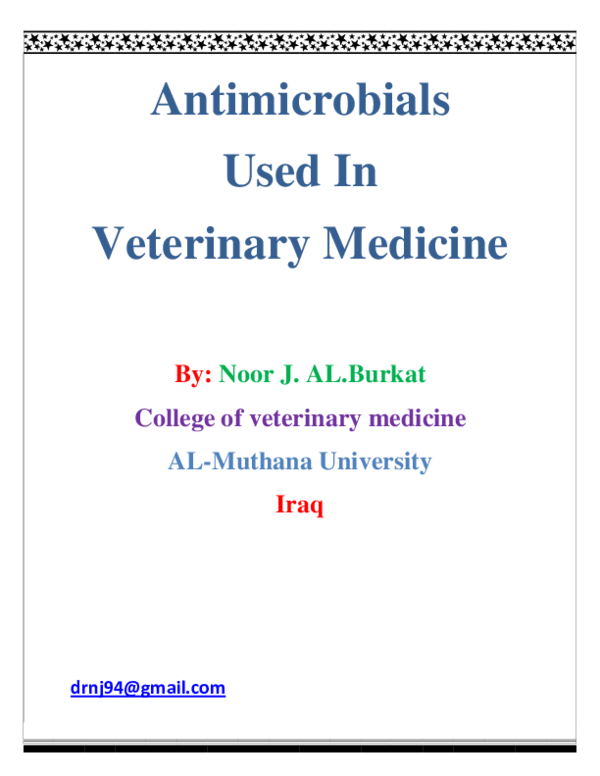 Pdf Antimicrobials Used In Veterinary Medicine Dr Noor