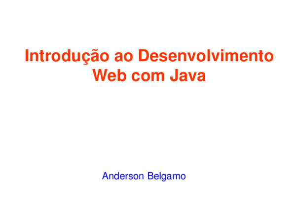 (PDF) Introdução ao Desenvolvimento Web com Java