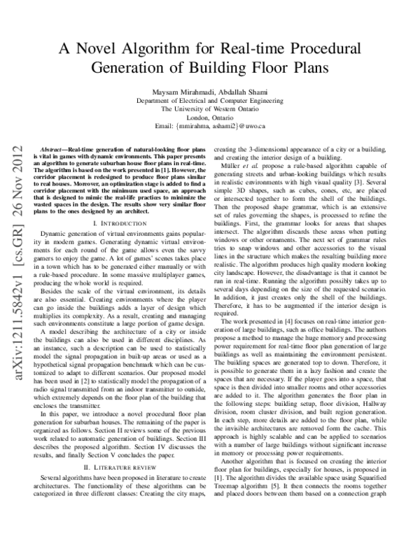 (PDF) A Novel Algorithm for Real-time Procedural Generation of Building ...