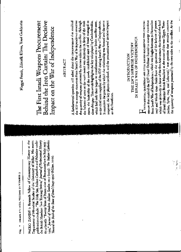(PDF) THE FIRST ISRAELI WEAPONS PROCUREMENT BEHIND THE IRON CURTAIN ...