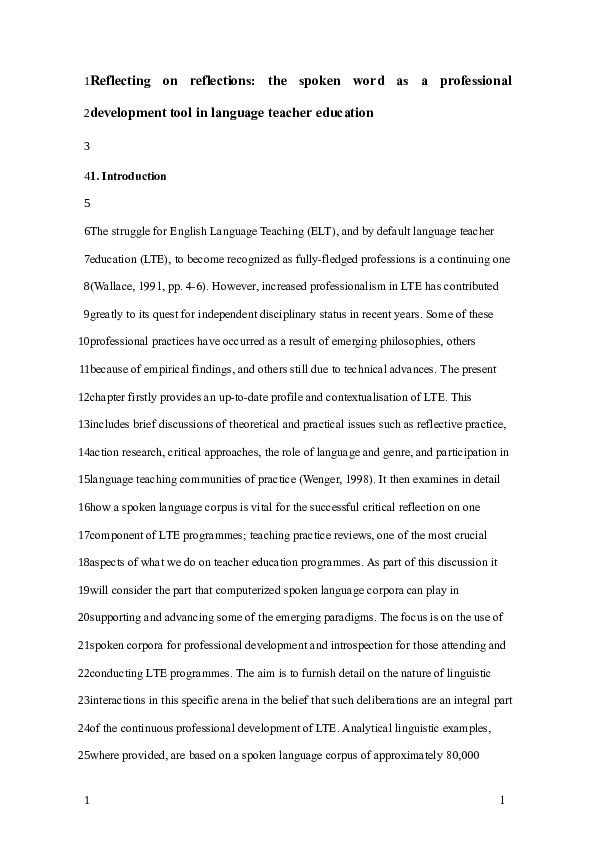 (DOC) Reflecting on reflections: the spoken word as a professional ...