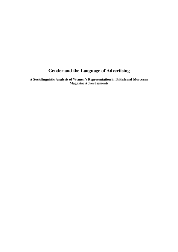 (PDF) Gender and the Language of Advertising A Sociolinguistic Analysis ...