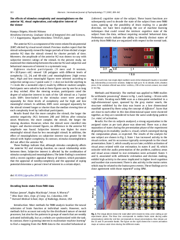 Pdf Decoding Brain States From Fmri Data Raghu Machiraju