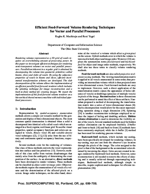 Pdf Efficient Feed Forward Volume Rendering Techniques For Vector And Parallel Processors 0045