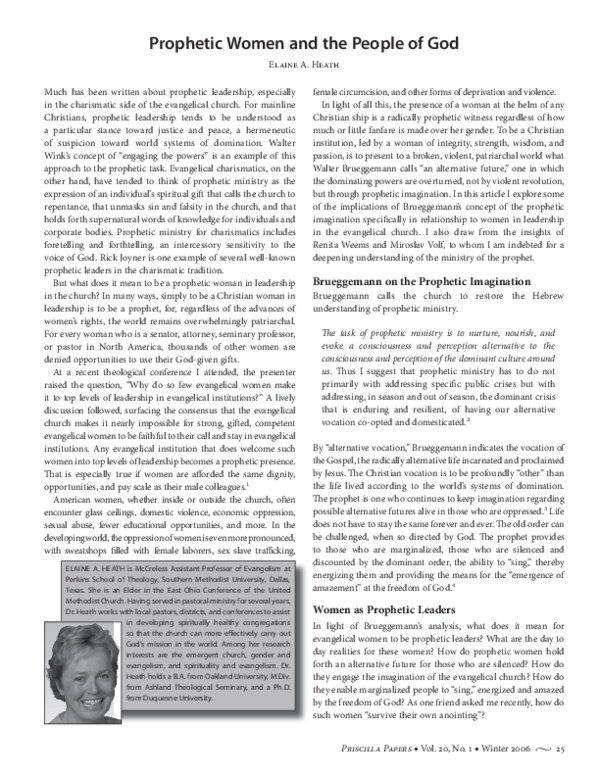 (PDF) Prophetic Women and the People of God