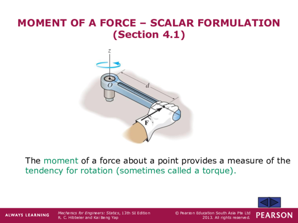 (PDF) MOMENT OF A FORCE – SCALAR FORMULATION (Section 4.1