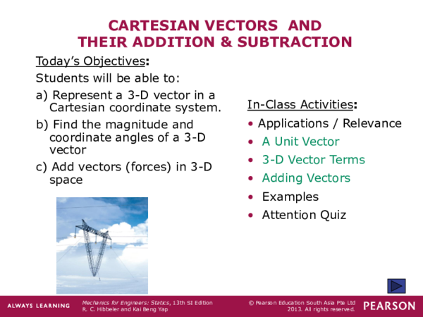 Pdf Cartesian Vectors And Their Addition And Subtraction
