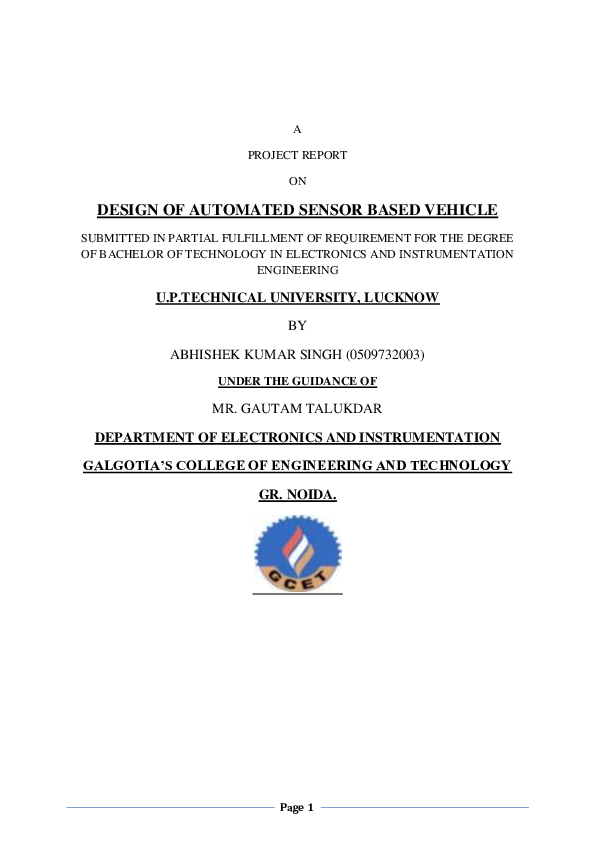 (PDF) DESIGN OF AUTOMATED SENSOR BASED VEHICLE