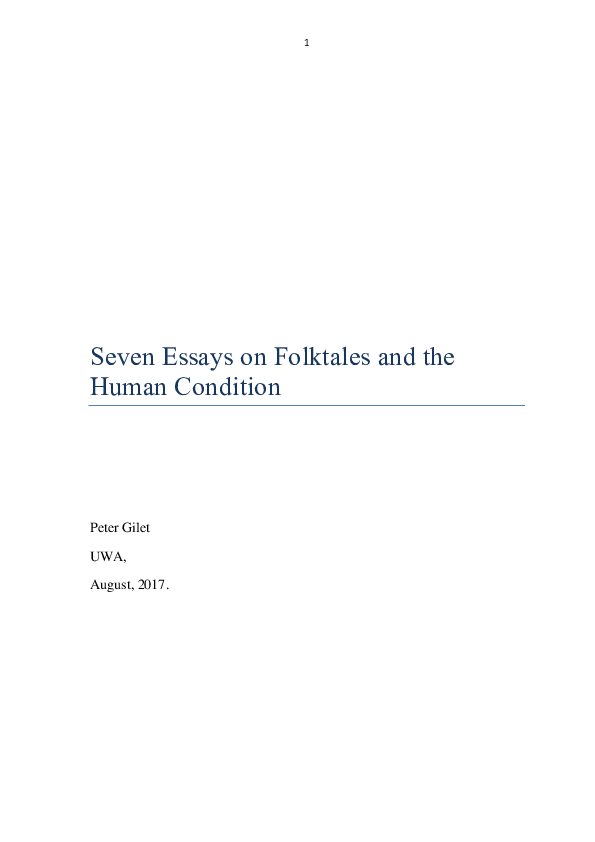 (DOC) Seven Essays on Folktales and the Human Condition