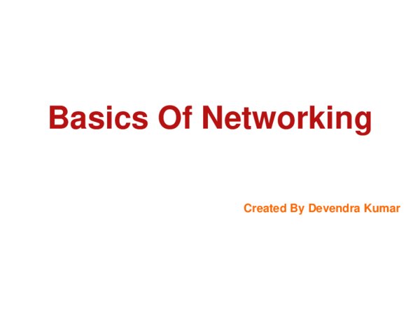 (PPT) Basics Of Networking and routing