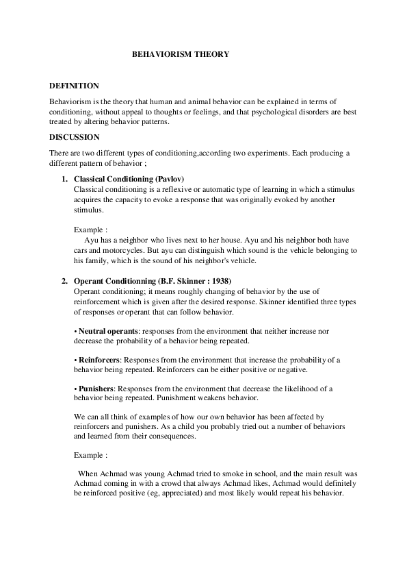 conditioning animal behavior definition