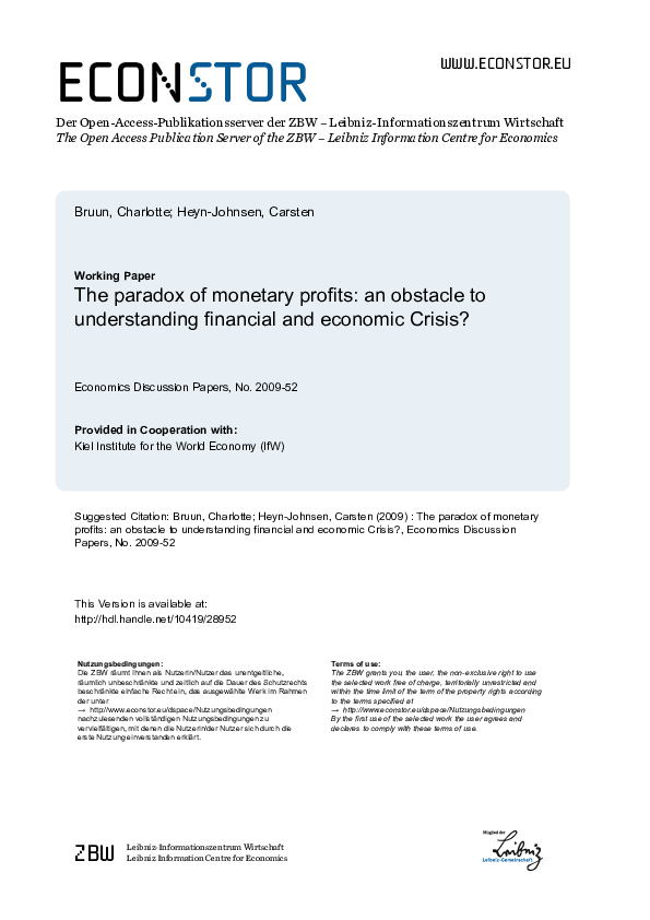 (PDF) The paradox of monetary profits: an obstacle to understanding ...