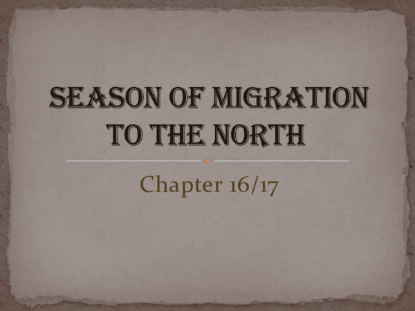 (PPT) Season of migration to the north