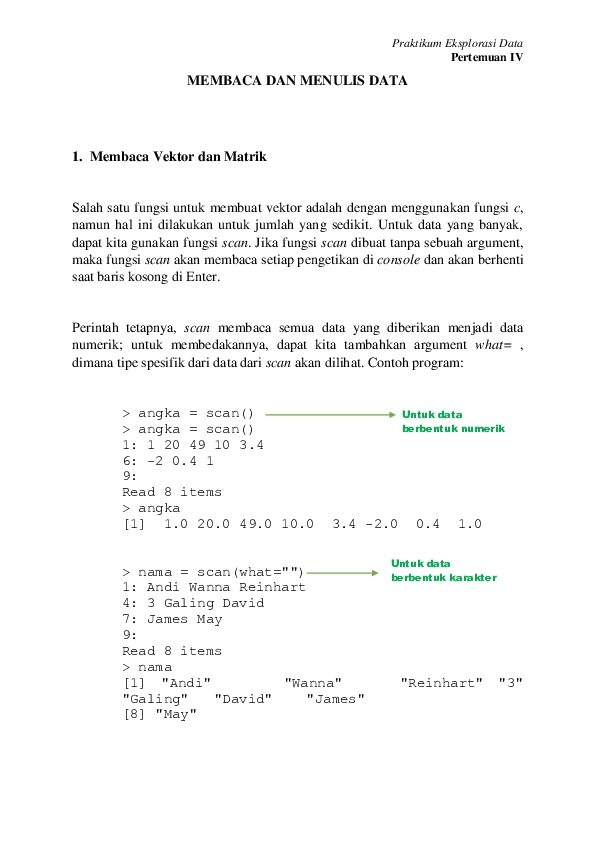 (PDF) Membaca dan Menulis Data di R (EKSPLORASI DATA 04)