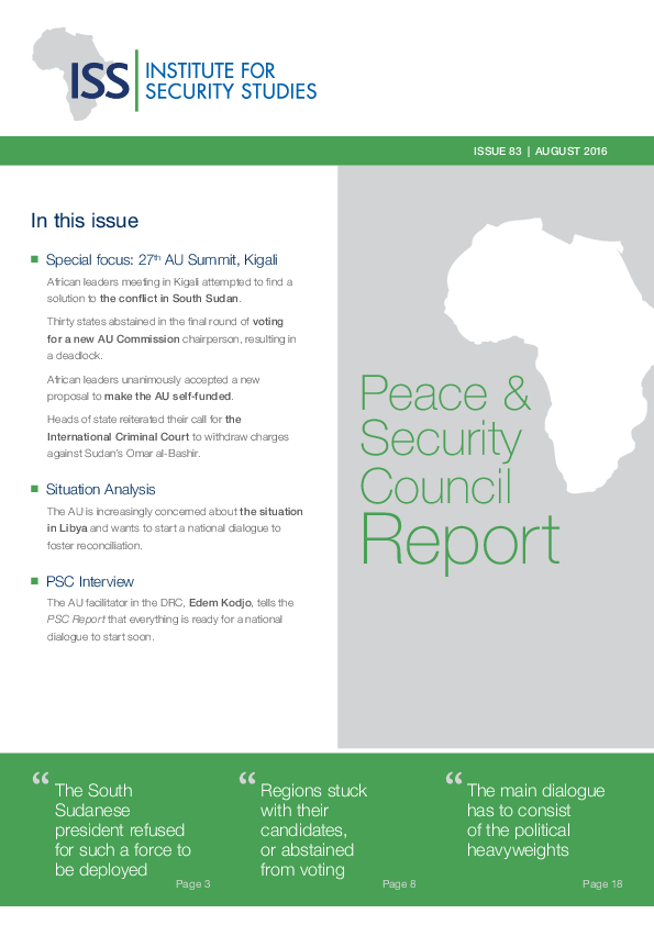 (PDF) Peace and Security Council Report, Issue 83