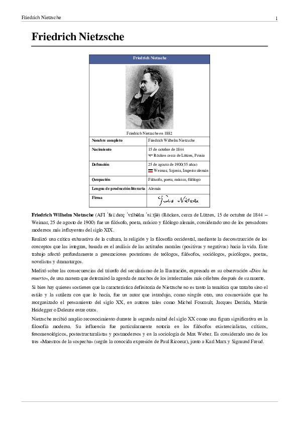 (PDF) Friedrich Nietzsche