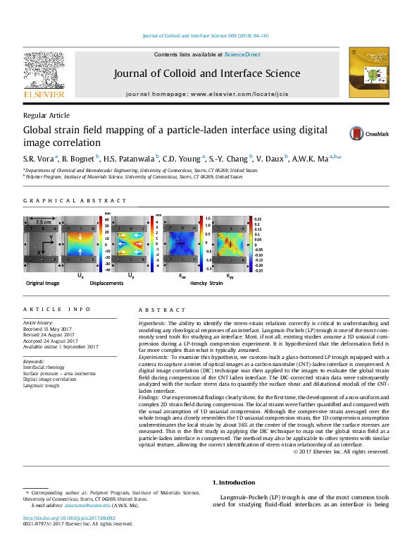 (PDF) Global strain field mapping of a particle-laden interface using digital image correlation