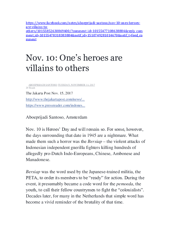 (DOC) Nov. 10-Of revolution and violence: One’s heroes are villains to ...