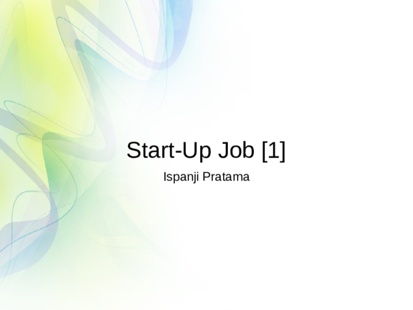 StartUp Job | Ispanji Pratama - Academia.edu