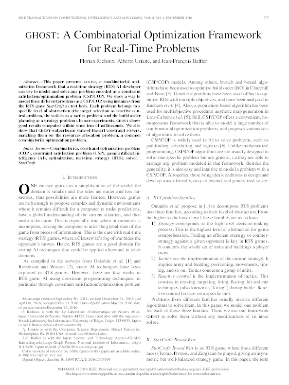 (PDF) GHOST: A Combinatorial Optimization Framework for Real-Time Problems