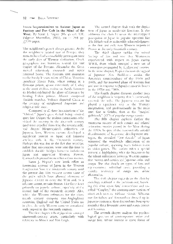 (PDF) Susan Napier, From Impressionism to Anime