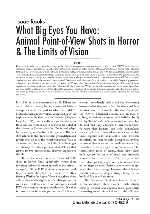 (PDF) What Big Eyes You Have: Animal Point-of-View Shots in Horror ...