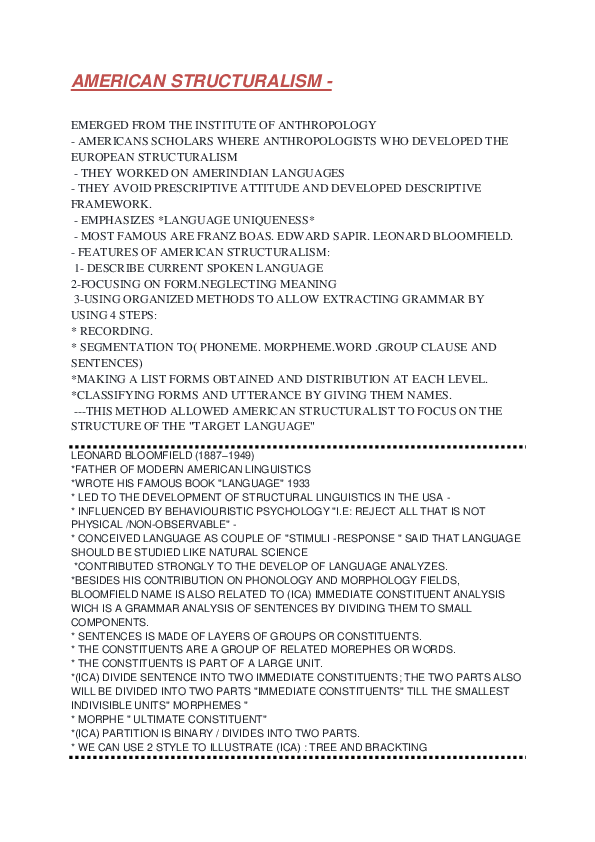 (DOC) AMERICAN STRUCTURALISM