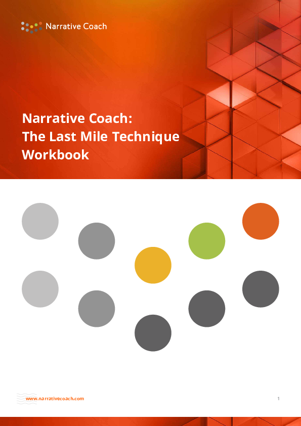 (PDF) Narrative Coach: The Last Mile Technique Workbook | Sol Echeveste ...