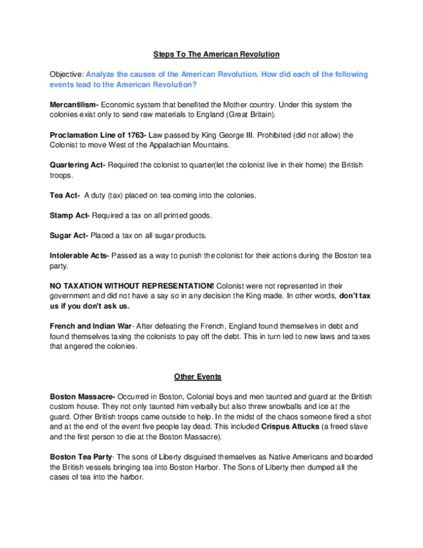 (DOC) Steps To The American Revolution | nikole rodriguez - Academia.edu