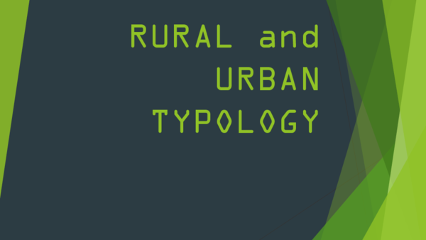 Ppt Rural And Urban Typology