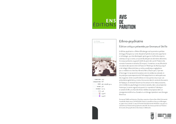 (PDF) Delille (ed) Ethno-psychiatrie | Emmanuel Delille and Henri ...