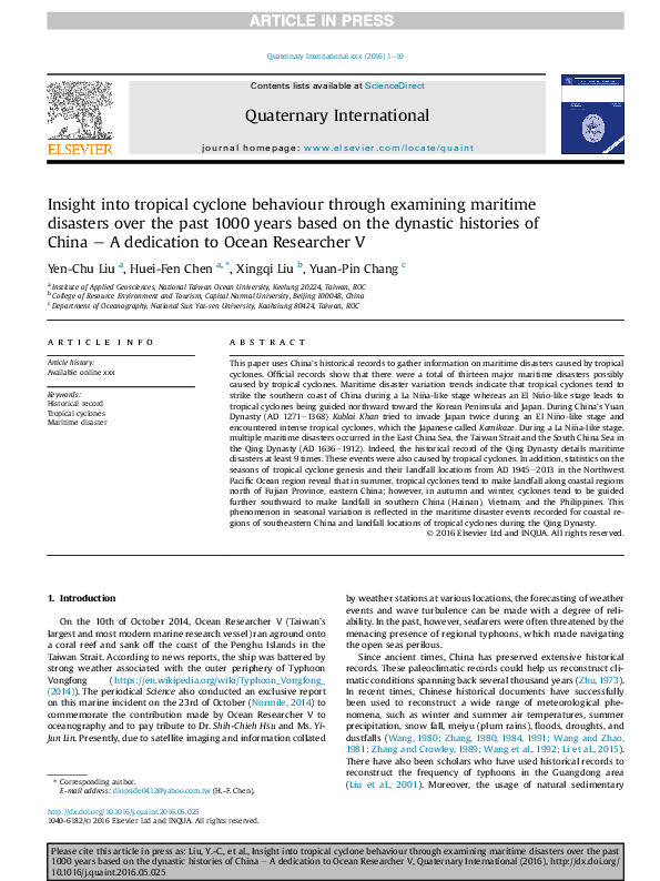 (PDF) Insight into tropical cyclone behaviour through examining ...