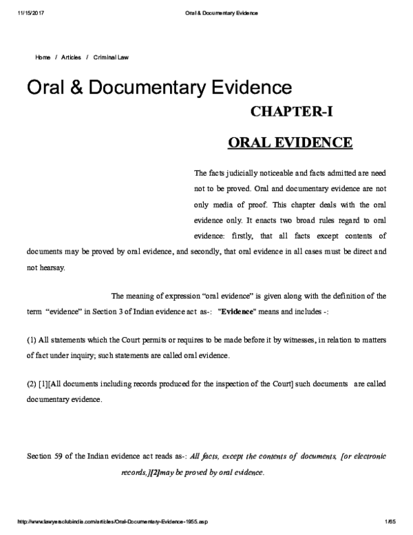(PDF) Oral & Documentary Evidence