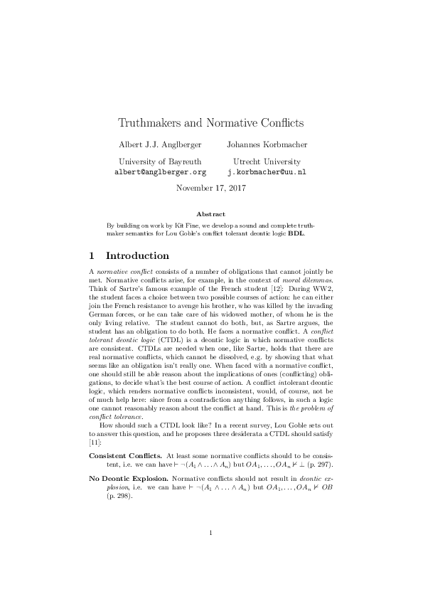 (PDF) Truthmaker Semantics for Deontic Logic BDL