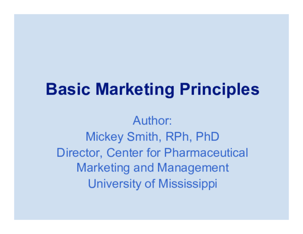 (PDF) Basic Marketing Principles